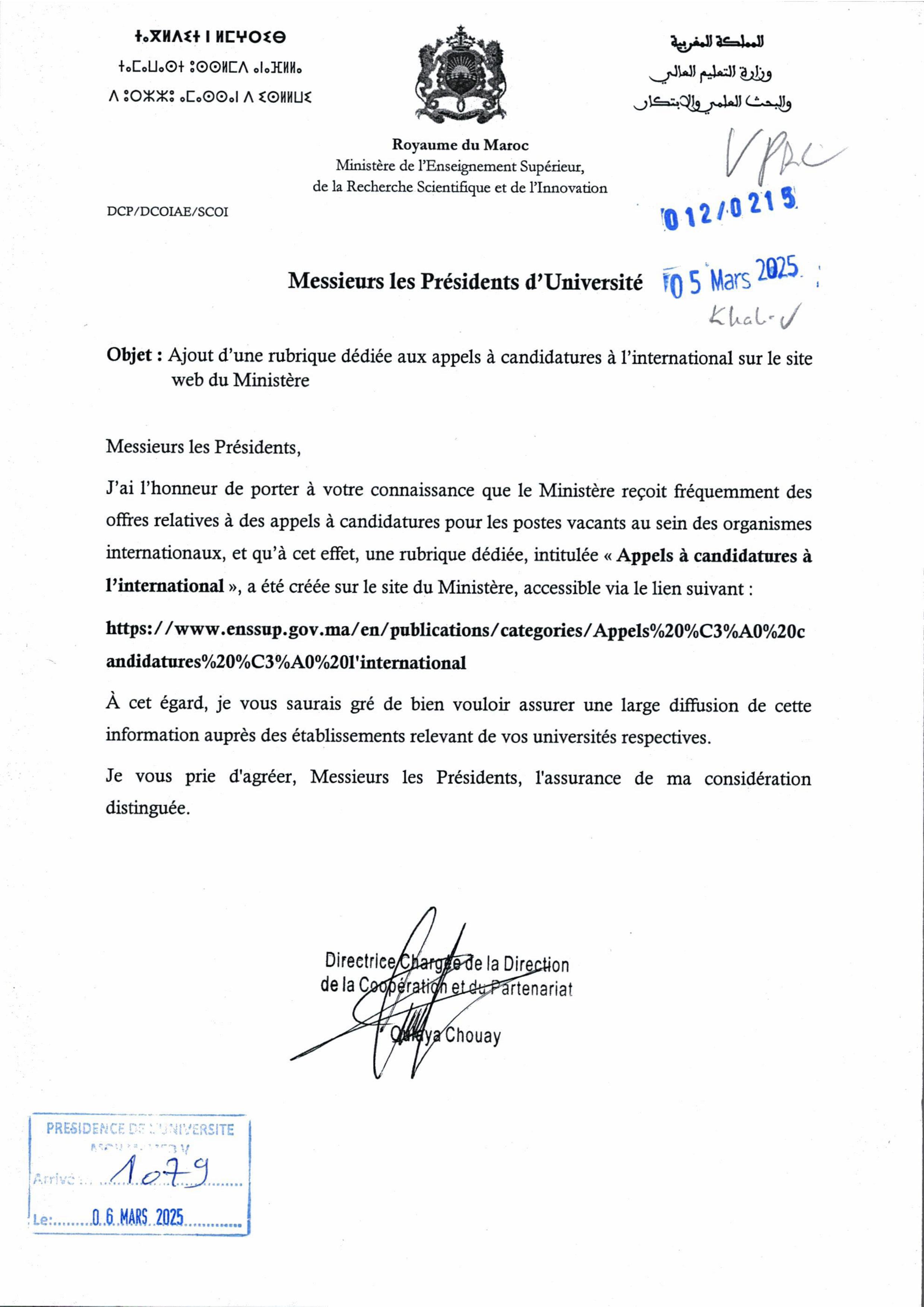 appels à candidatures à l'international sur enssup | Faculté des ...